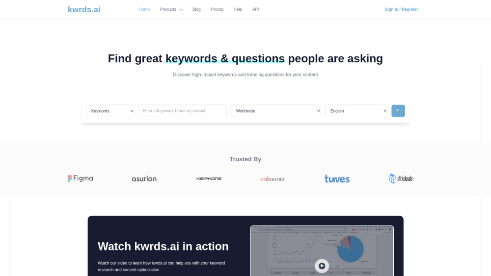 kwrds.ai : Use cases, Pricing, Reviews, Core features, alternatives | tyy.AI Tools