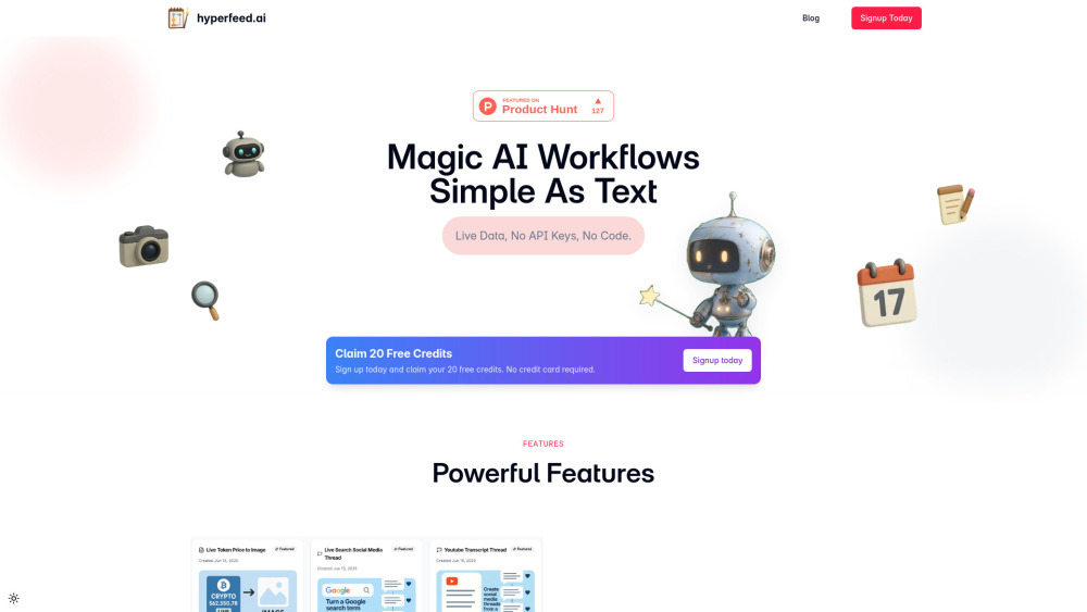 Hyperfeed.ai: AI workflow tool for content generation & automation. | tyy.AI Tools