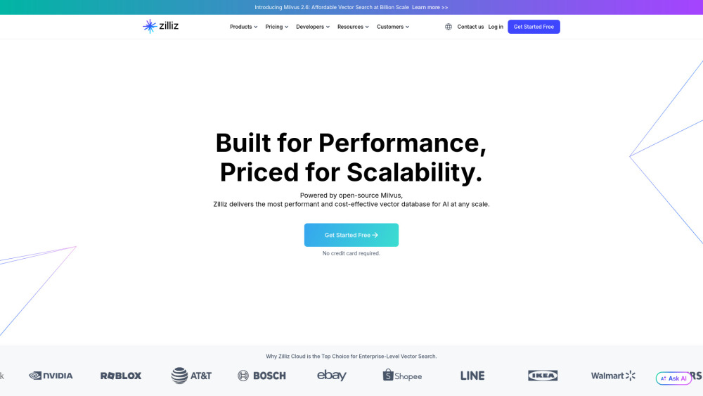 Zilliz: Fully Managed, Scalable Vector Database for Enterprise AI Applications. | tyy.AI Tools