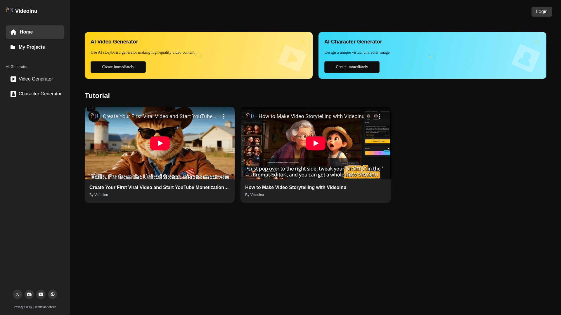 Videoinu - AI Video Generator | Create Animated Episodes | tyy.AI Tools