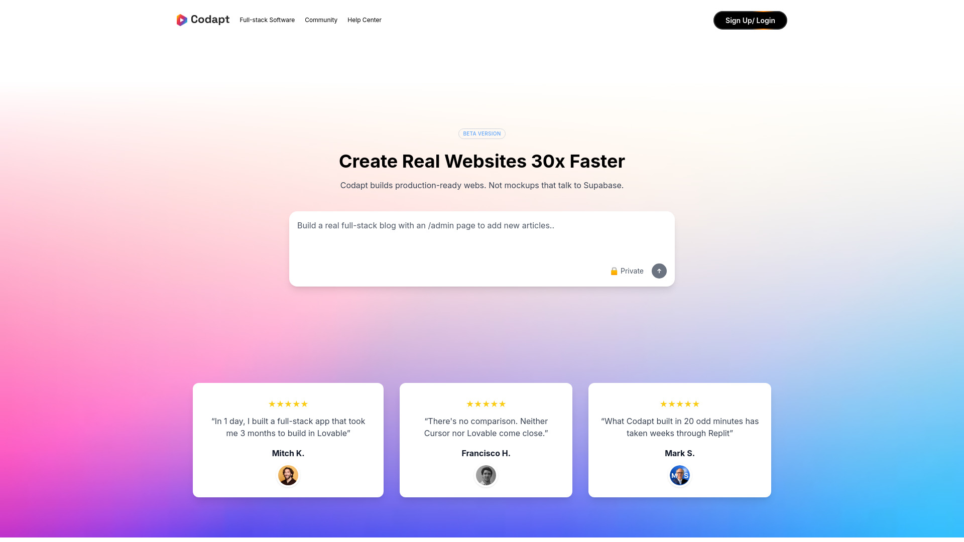 Codapt - AI Full-Stack App Builder | No-Code to Real Code | tyy.AI Tools