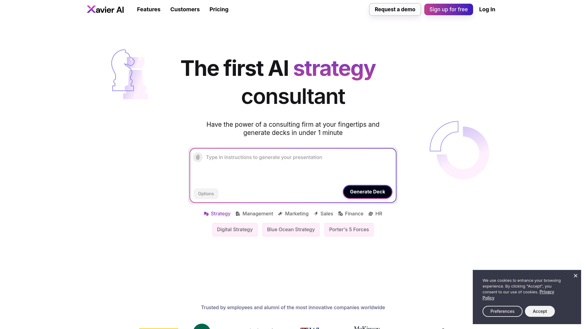 Xavier AI - AI Strategy Consultant & Presentation Tool | tyy.AI Tools