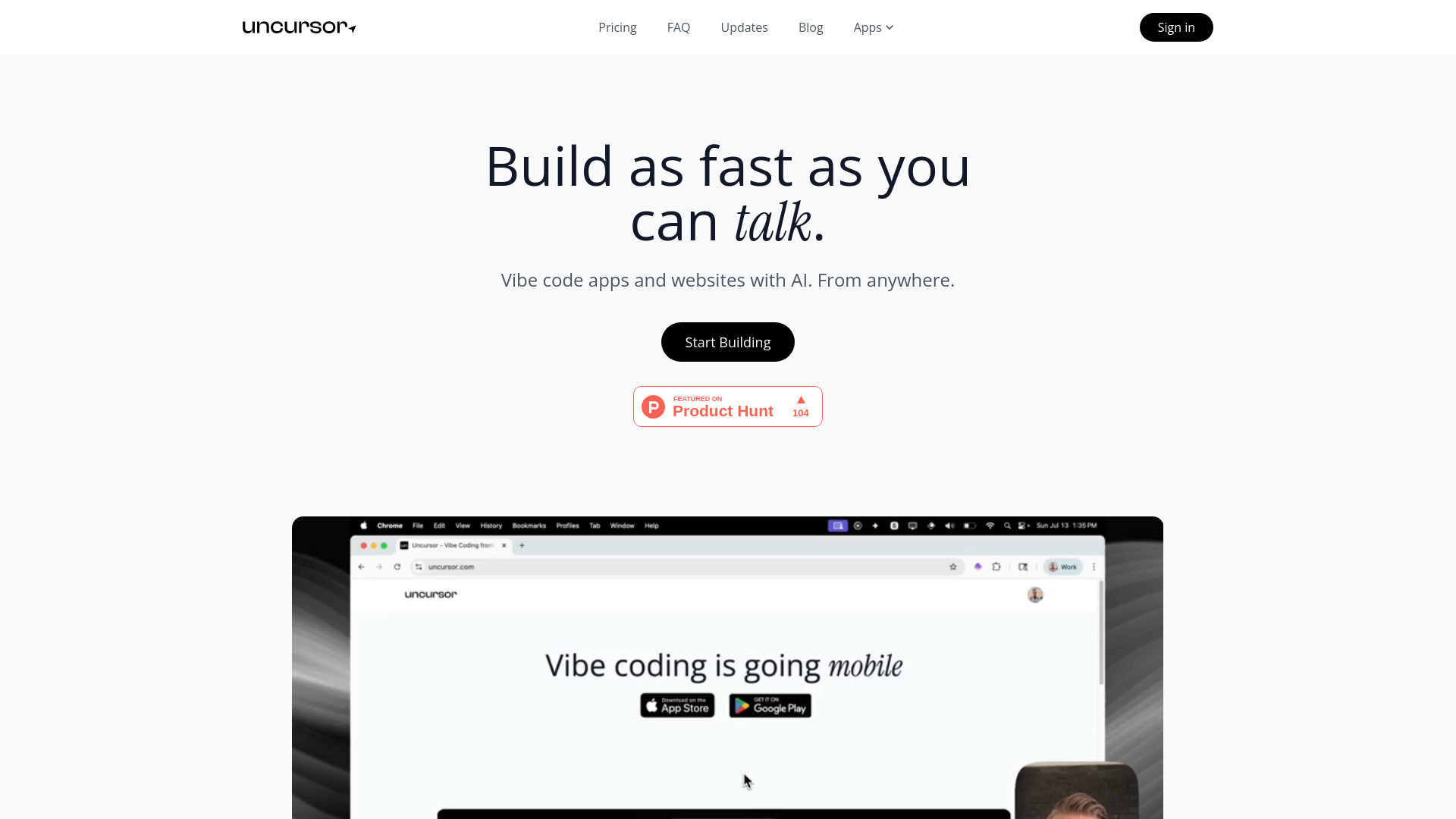 Uncursor - AI Website Builder | Create Apps Instantly | tyy.AI Tools