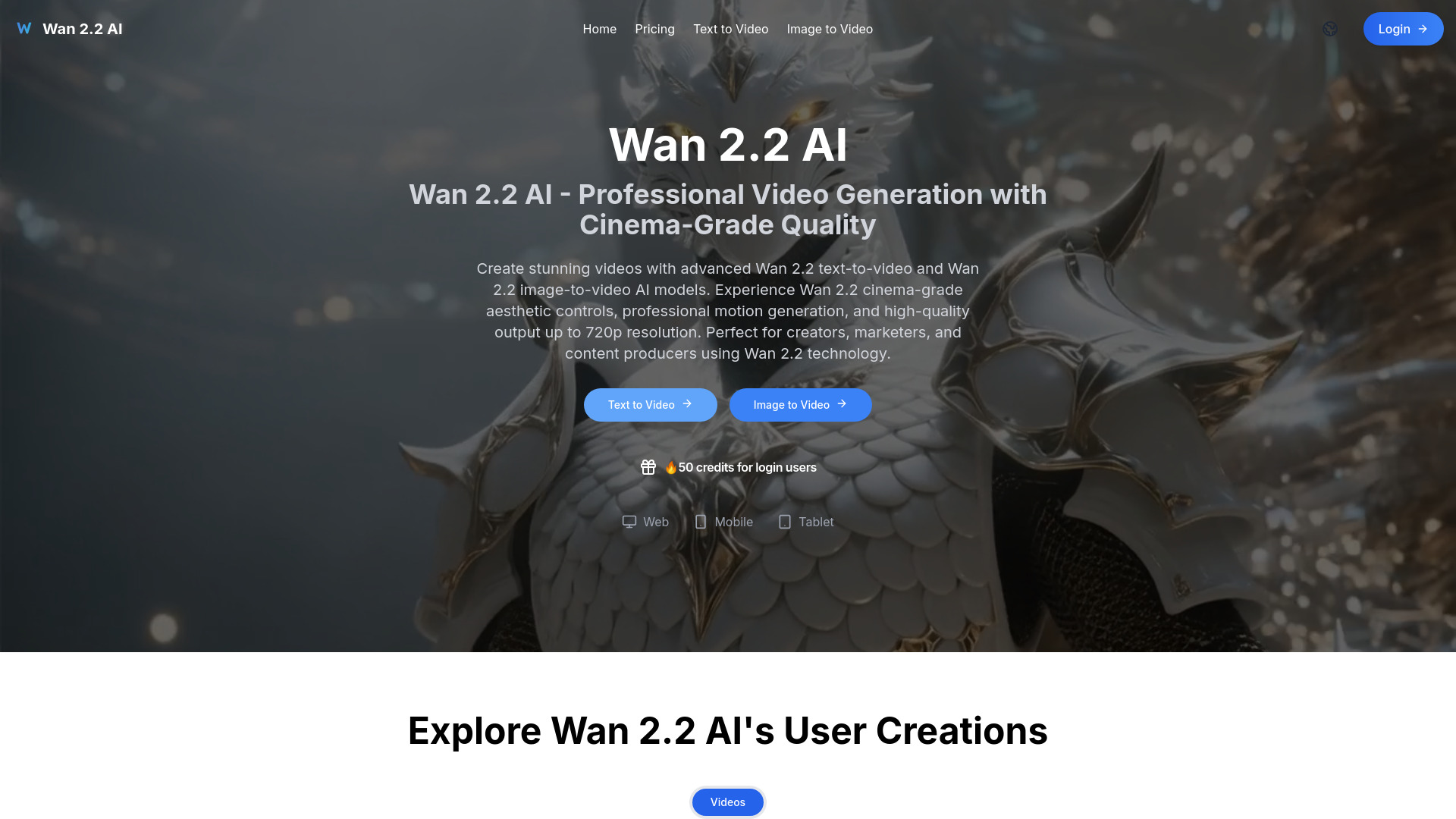 Wan 2.2 AI - Professional AI Video Generator Tool | tyy.AI Tools