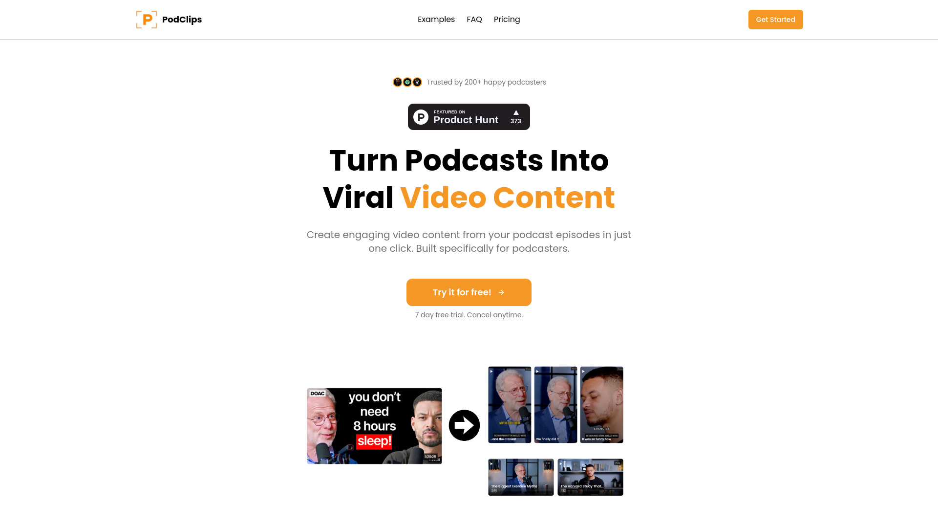 PodClips - AI Podcast to Video Clips Generator | tyy.AI Tools