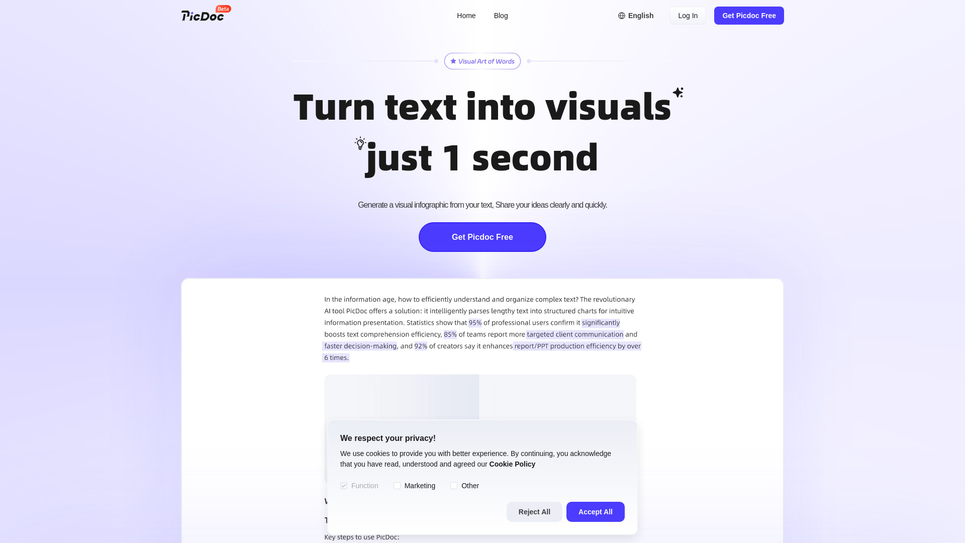 PicDoc - AI Text to Visual Content Generator Tool | tyy.AI Tools