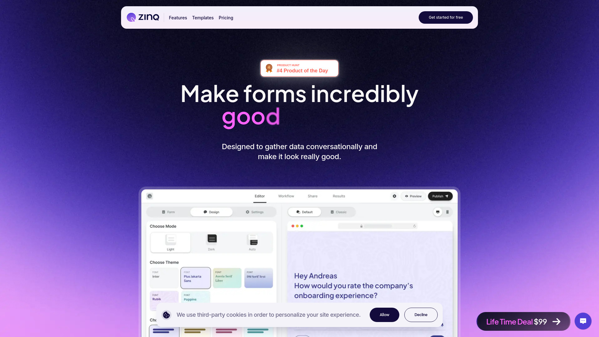 ZINQ - AI-Powered Conversational Form Builder | tyy.AI Tools
