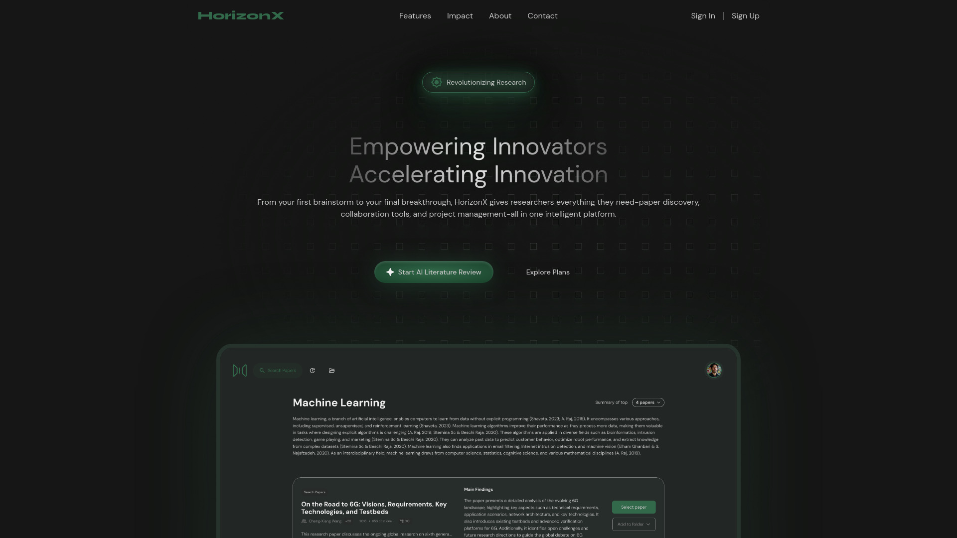 HorizonX - AI-Powered Research Platform & Workflow Tool | tyy.AI Tools