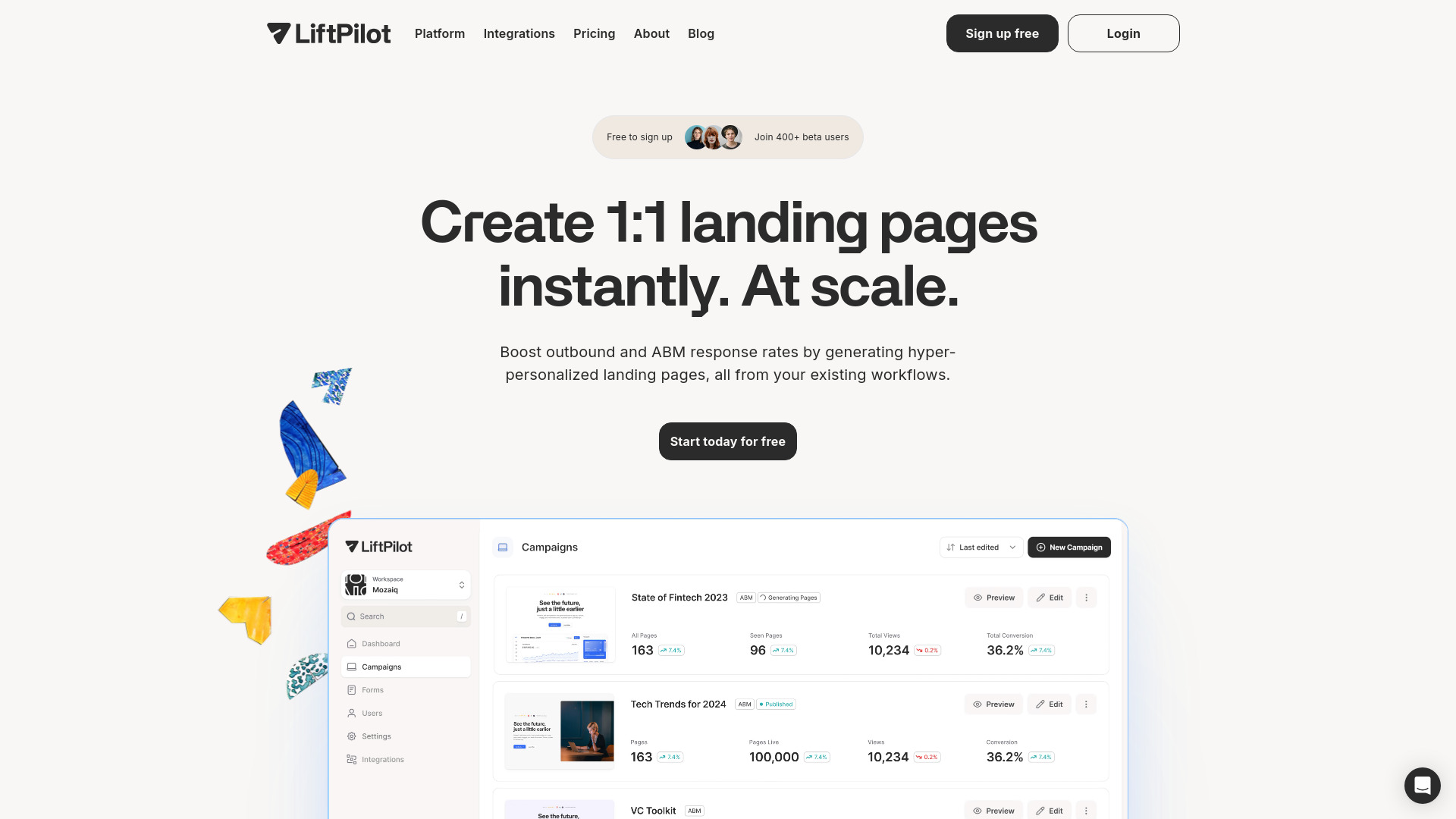 LiftPilot - AI-Powered 1:1 Landing Page Builder | tyy.AI Tools