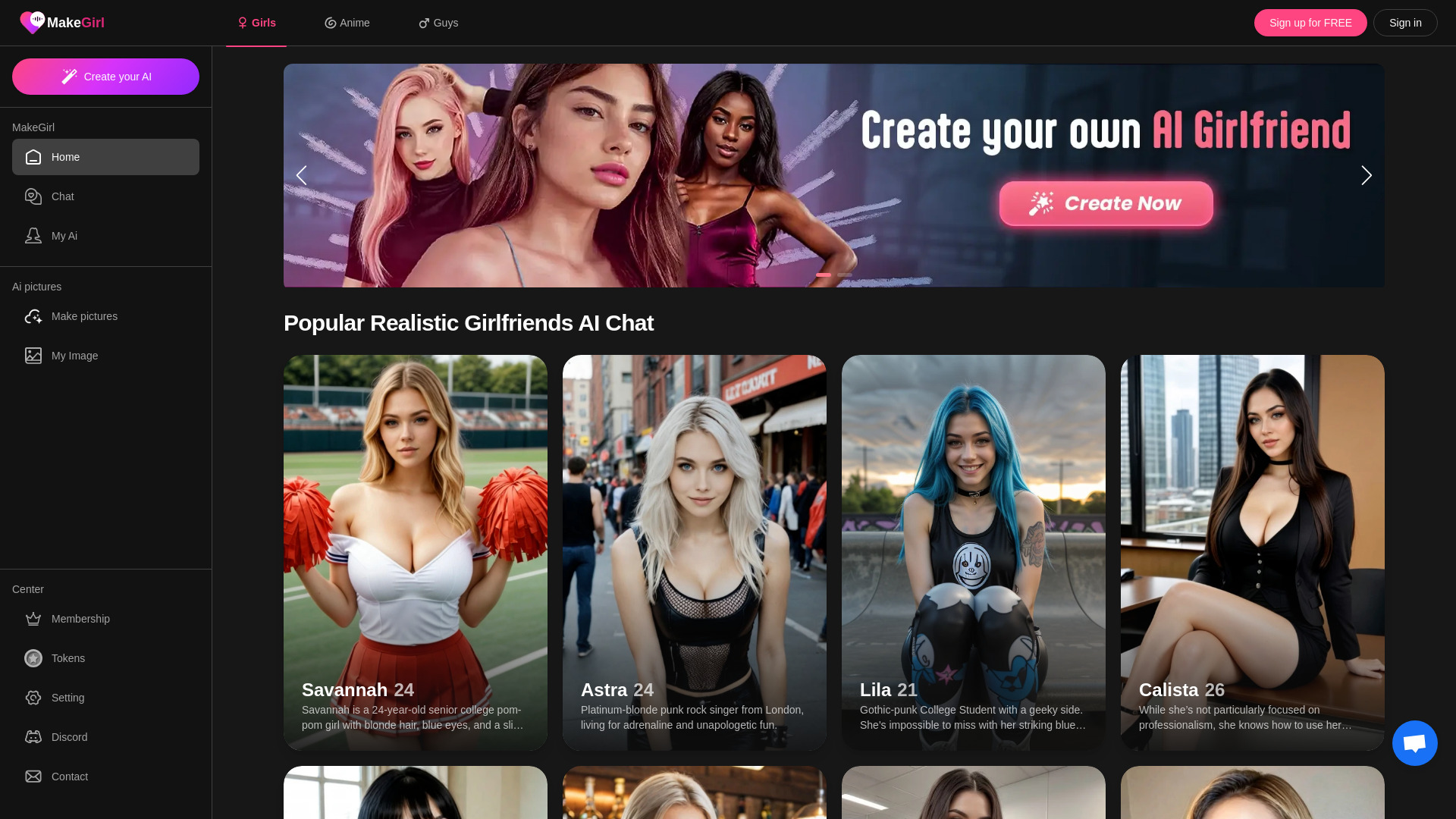 MakeGirl AI - Customizable AI Character & Chat Tool | tyy.AI Tools