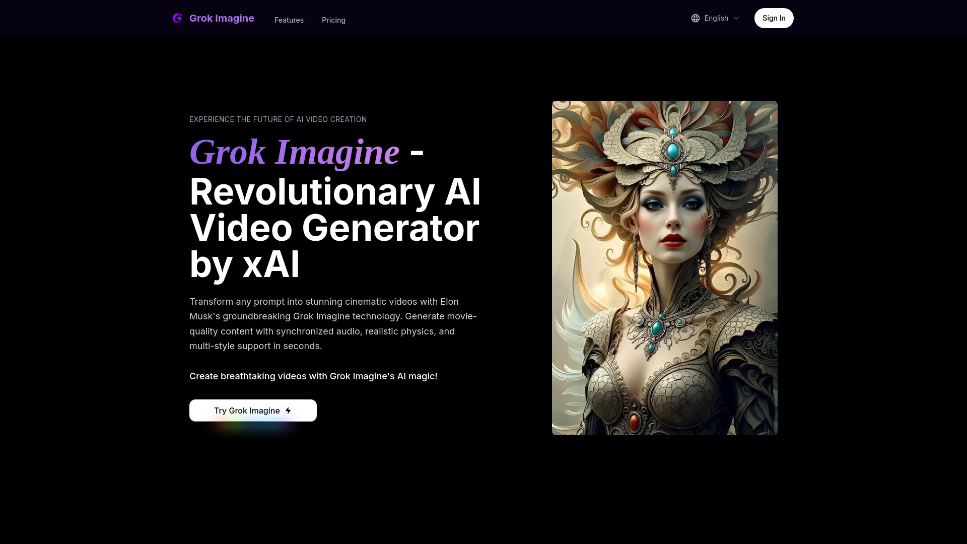 Grok Imagine - AI Video Generator | Cinema-Quality | tyy.AI Tools