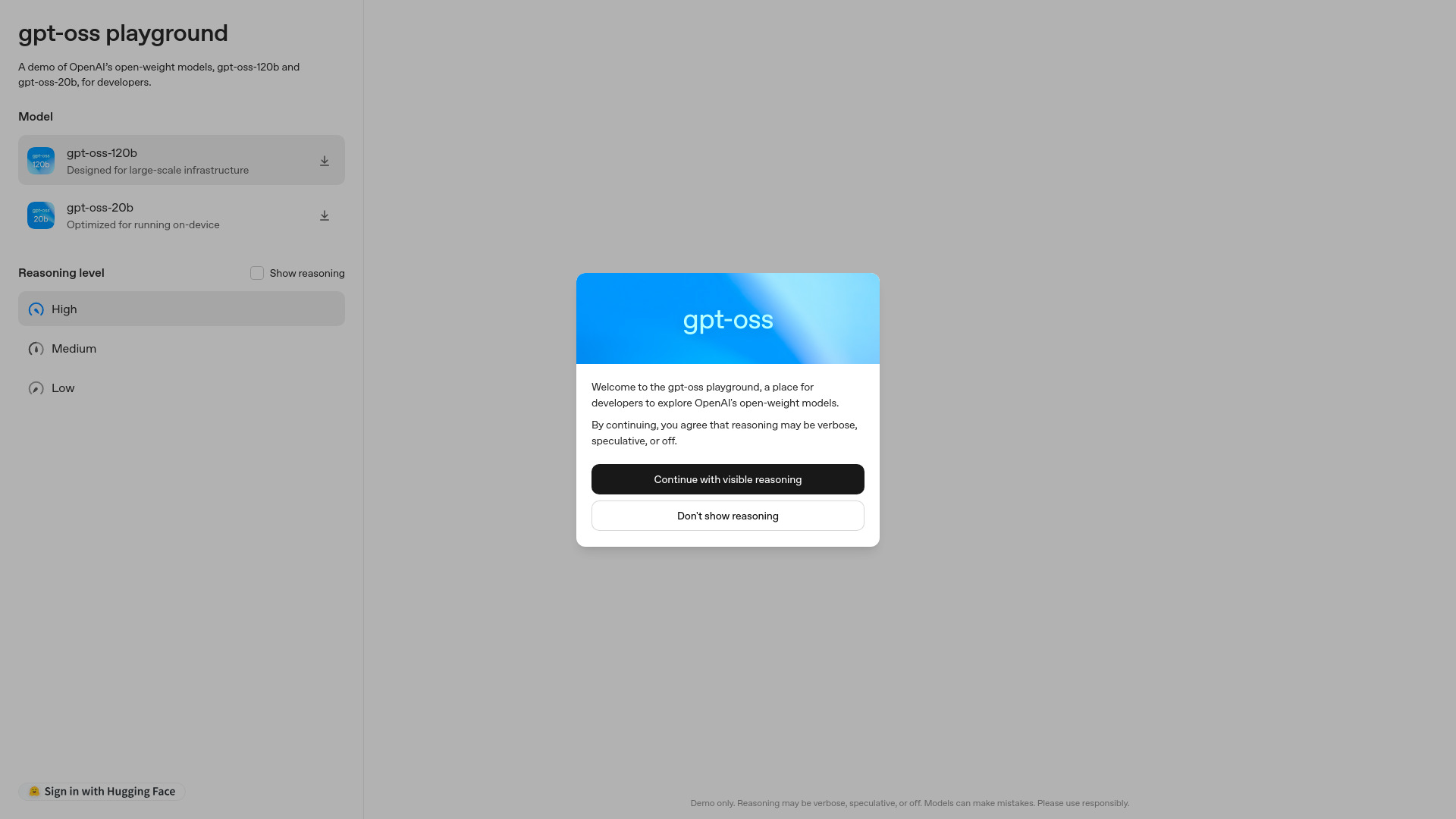gpt-oss playground - OpenAI Open-Weight AI Models | tyy.AI Tools
