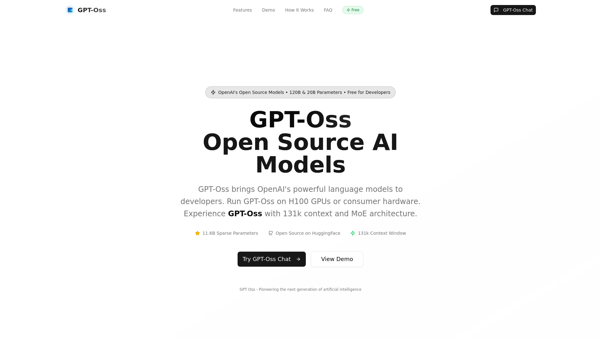 GPT-oss - Free Open Source AI Language Models | Local Deployment | tyy ...