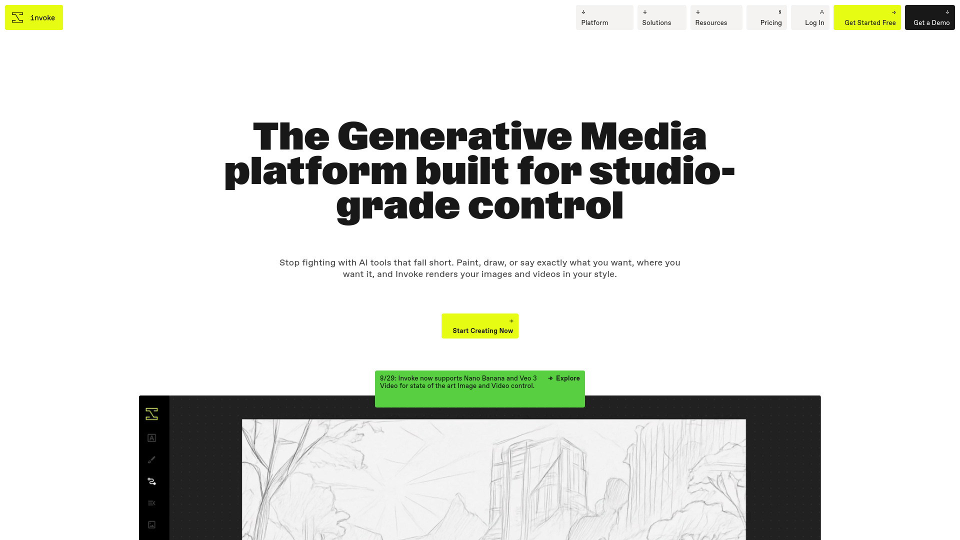Invoke - Professional AI Image & Video Generation Platform | tyy.AI Tools